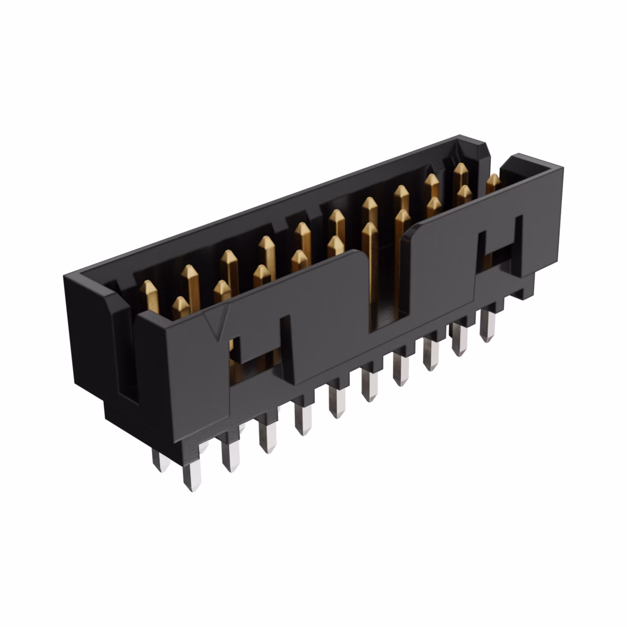 2.00mm Pitch, Milli-Grid PCB Header, Dual Row, Vertical, Through Hole, Shrouded, 24 Circuits, 0.76µm Gold (Au) Plating, 2.50mm Tail Length, Dual Side Slots, Dual Friction Locks, Center Polarization, with Peg, Tube