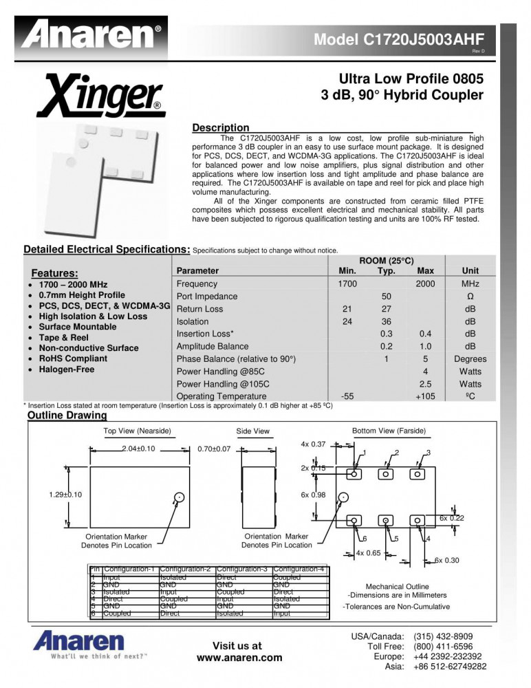 C1720J5003AHF datasheet page 1