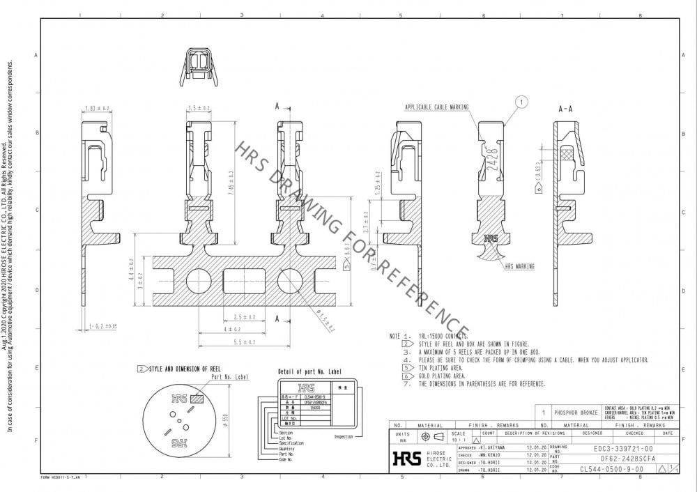 HRS DF62-2428SCFA technical drawing preview