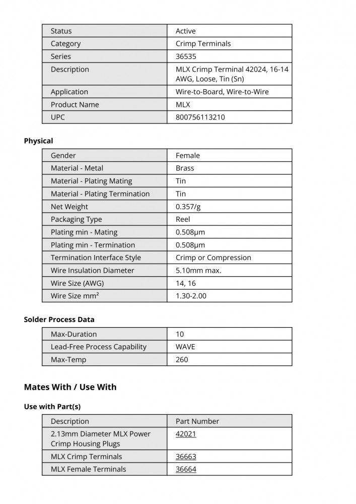 MOLEX 365350002 document image 2