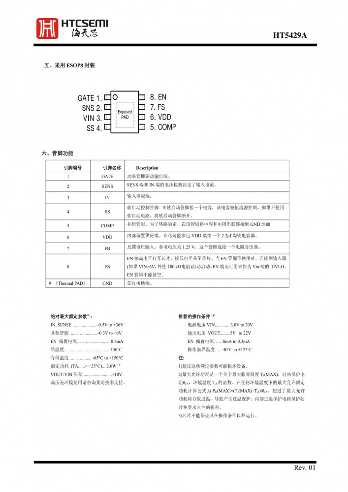 HT5429AREZ technical document page 2