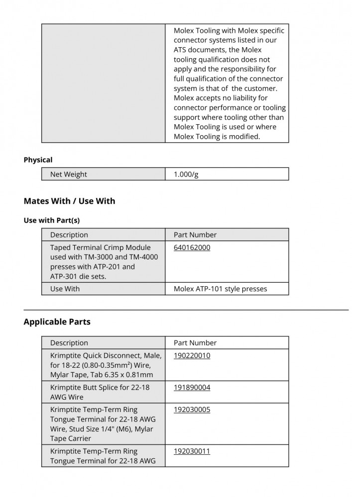 Technical document page 3 for product 190270026