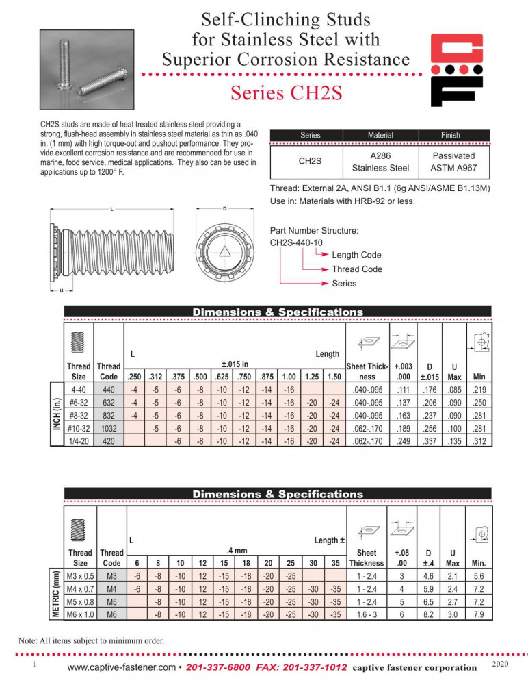 CH2S series technical document, page 1