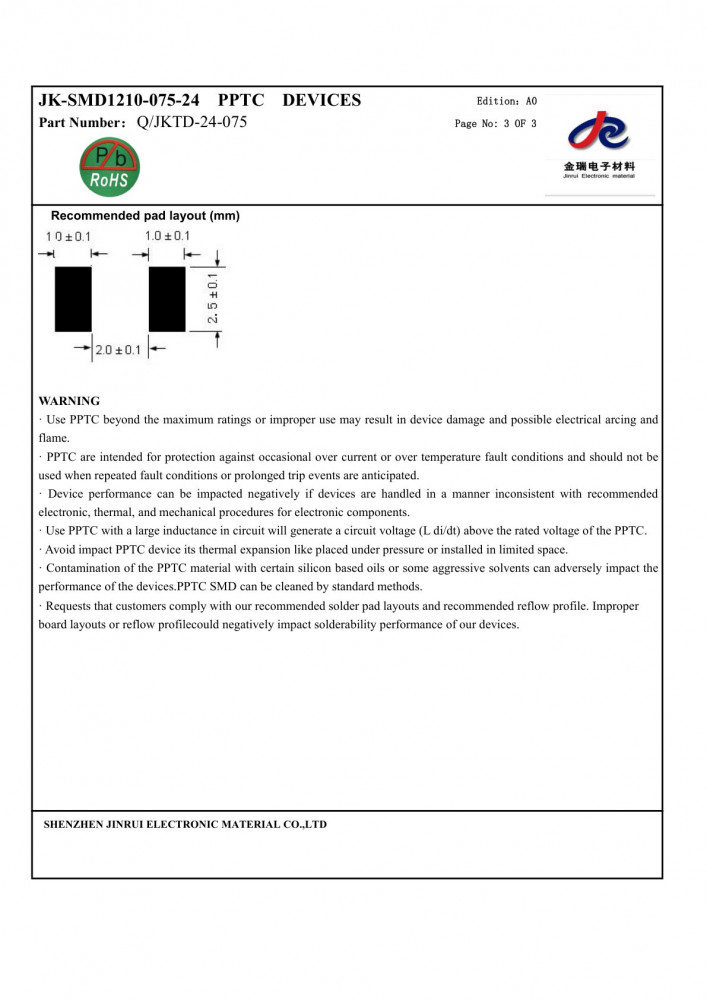 JK-SMD1210-075-24 technical document page 3