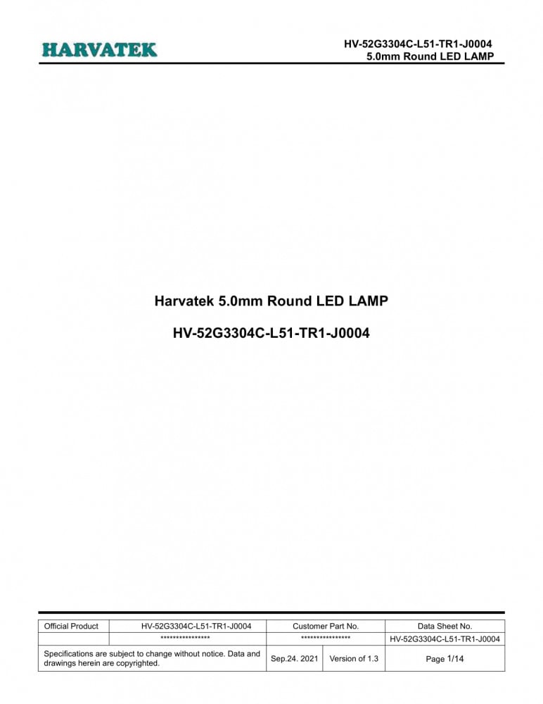 HV-52G3304C-L51-TR1-J0004 datasheet page 1