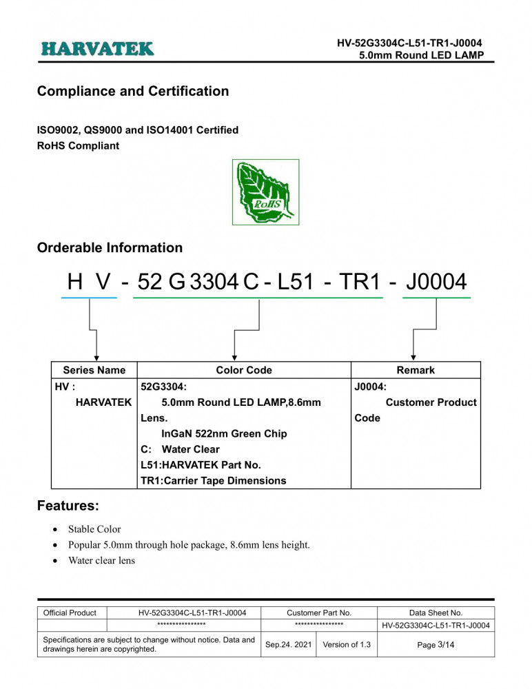 HV-52G3304C-L51-TR1-J0004 datasheet page 3