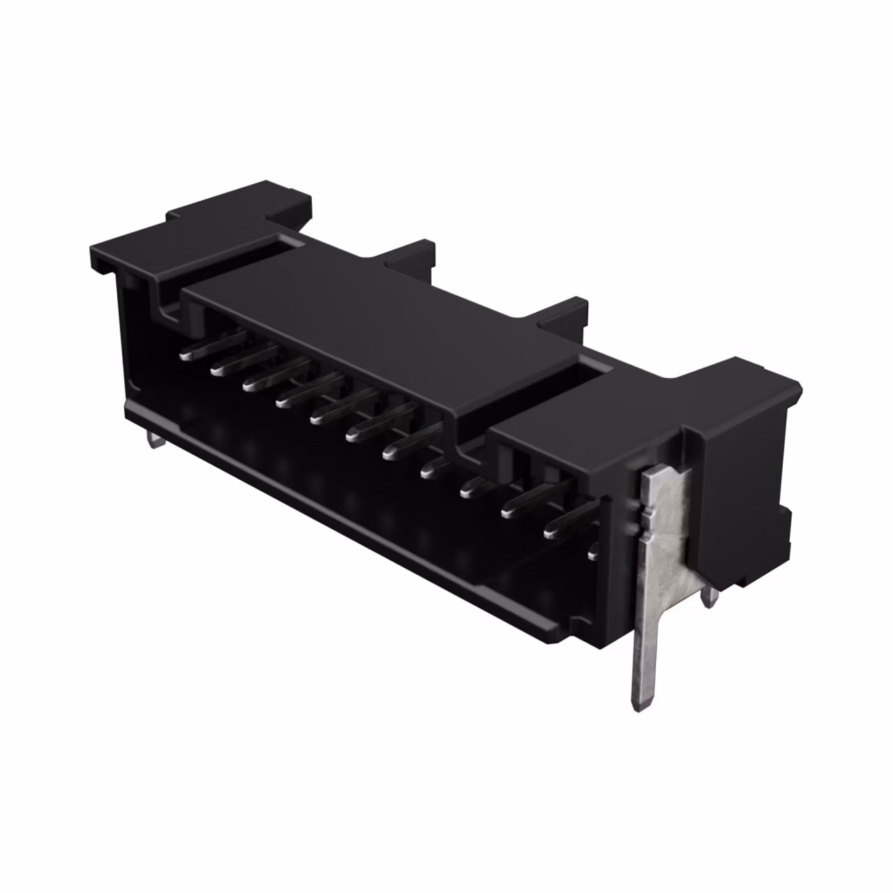 Micro-One Wire-to-Board Header, Right Angle, 2.00mm Pitch, Single Row, Glow-Wire Capable, Through Hole, 12 Circuits, Tin-Bismuth Plating, Black for sale