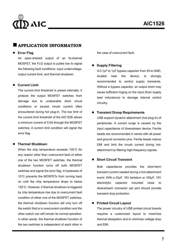 AIC1526 datasheet page 7