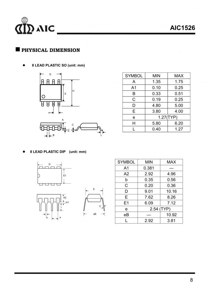 AIC1526 datasheet page 8