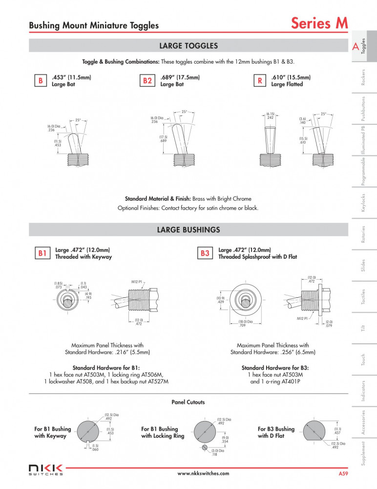 NKK Switches M Series technical document, page 8