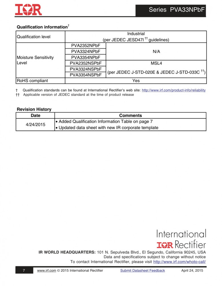 PVA2352NSPBF datasheet page 7