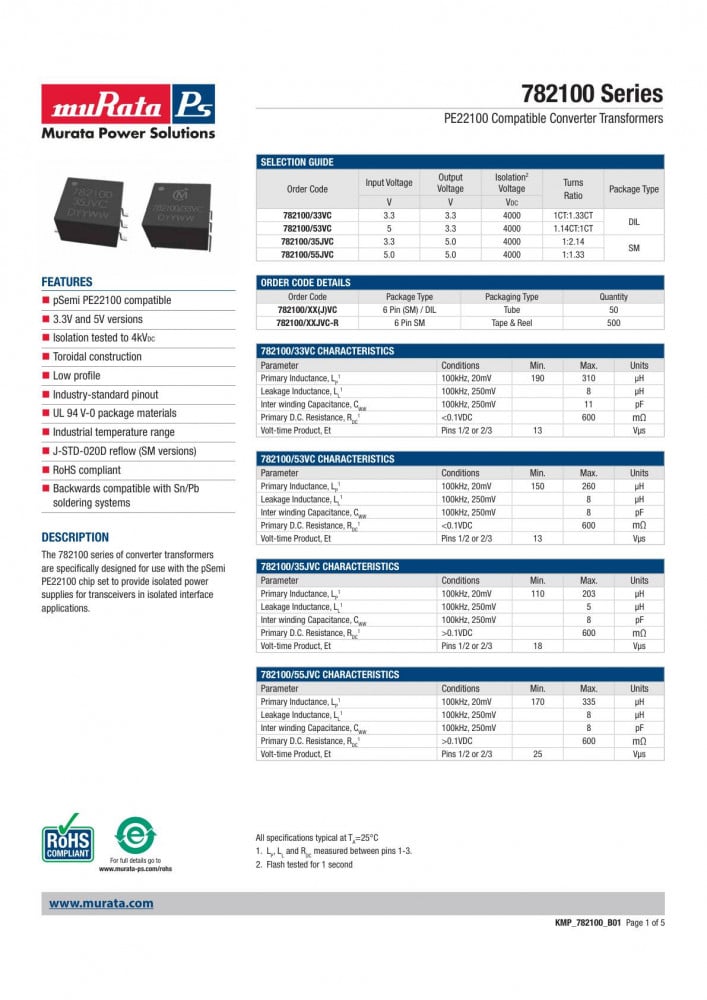 782100 series datasheet page 1