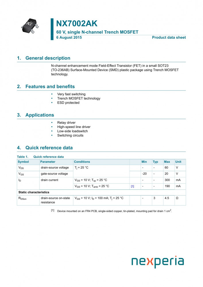 NX7002AKVL datasheet page 1