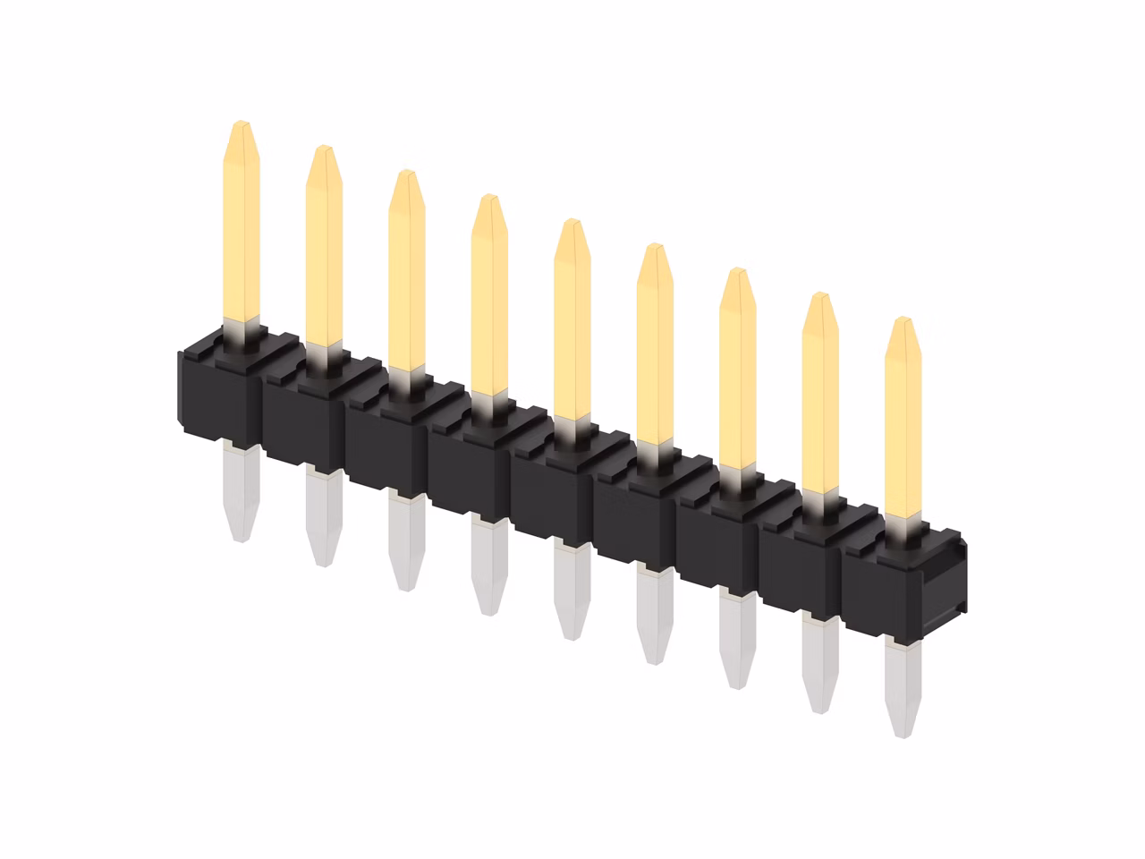 KK 254 Breakaway Header, Vertical, 9 Circuits, 0.38µm Gold (Au) Plating, Mating Pin Length 6.09mm, Bag for sale