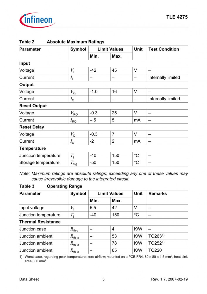 TLE4275 document page 5