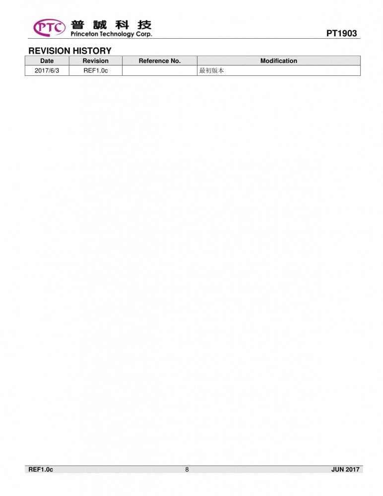 PT1903 datasheet page 8