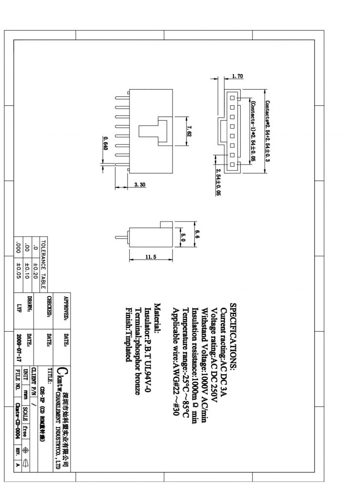 Ckmtw W-2541S03P-0000 technical drawing and specification page