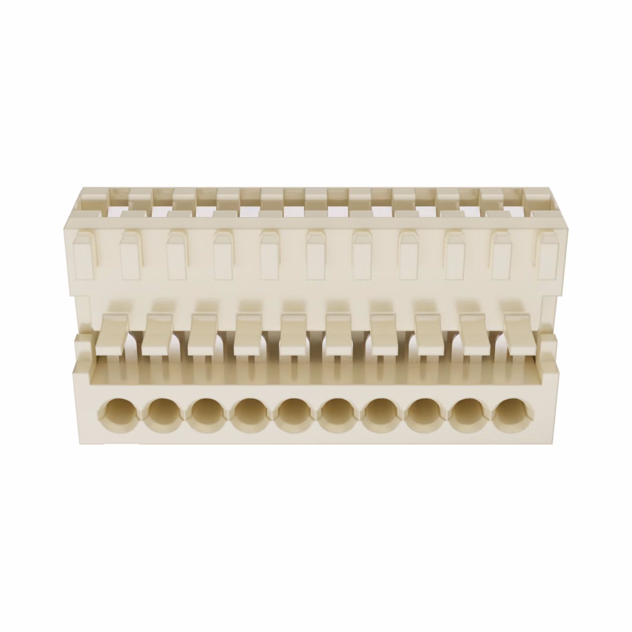 Appli-Mate RAST 2.5 Connector, 2.50mm Pitch, Female, 10 Circuits, Locking Pips, Slotted Endwalls, Tin Plating for sale