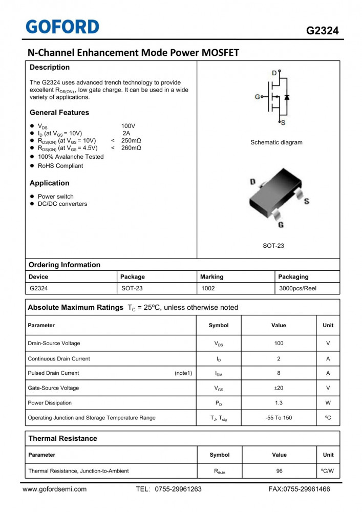 G2324 datasheet page 1