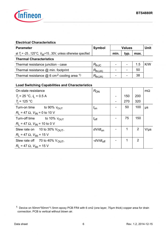 BTS4880RAUMA1 datasheet page 6