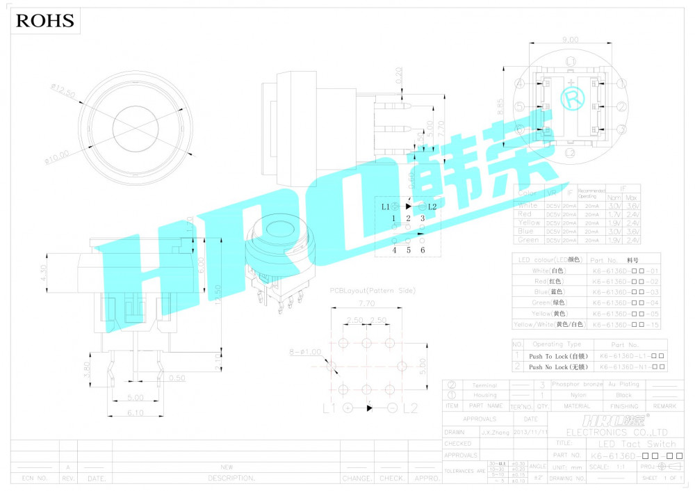 K6-6136D-N1-15 technical drawing page