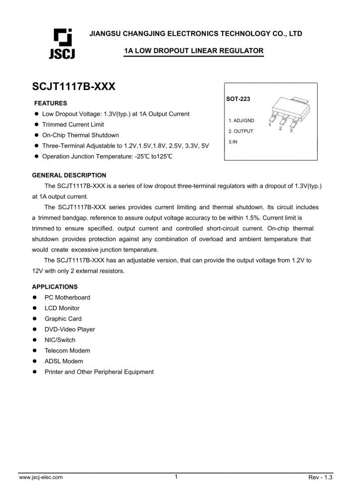 SCJT1117B-1.2 datasheet page 1