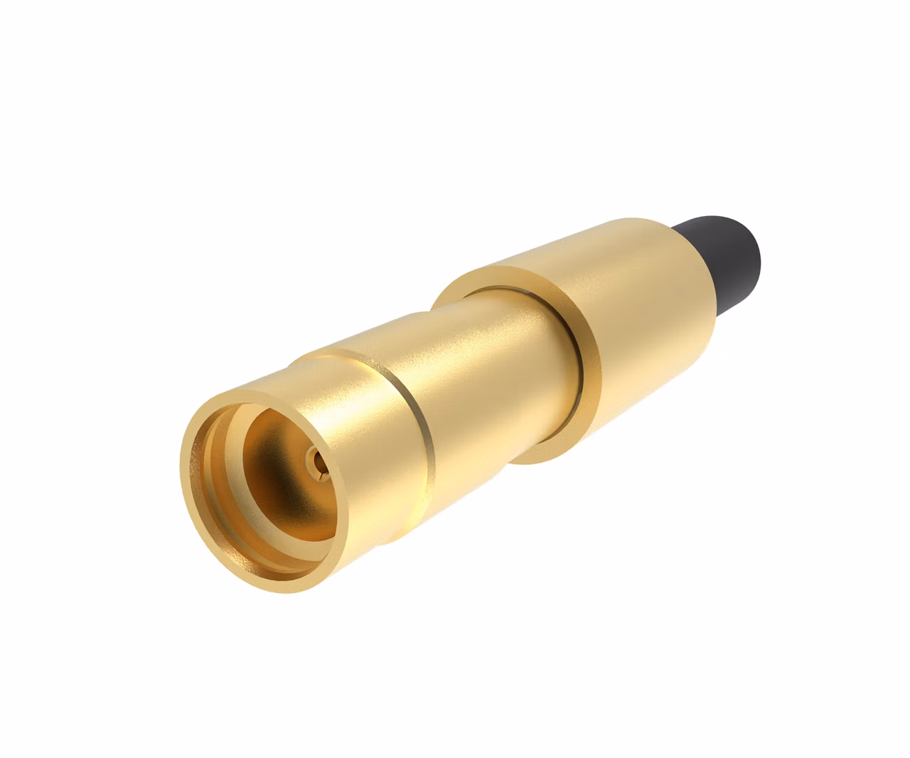 SMB Jack, Straight, PCB Receptacle, Surface Mount, Brass Body, Gold (Au) Plated, Tape and Reel without Pick-and-Place Tape, 50 Ohms
