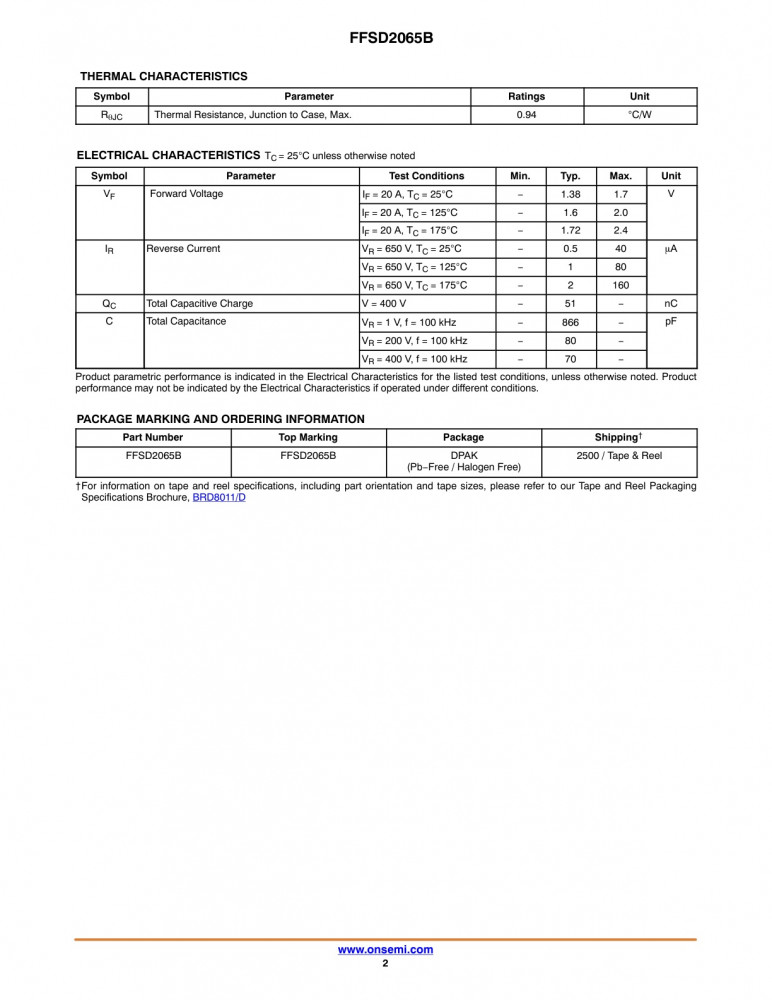 FFSD2065B datasheet page 2