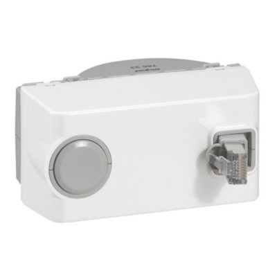 Mosaic™ - RJ45 socket category 6 UTP 1 module white antimicrobial