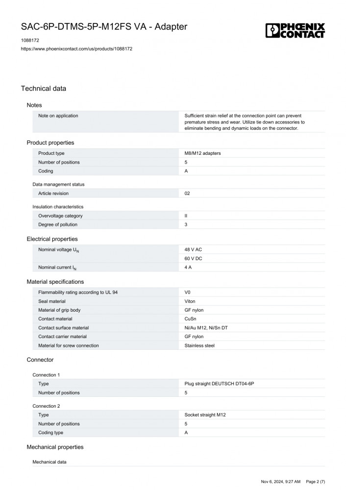 Phoenix Contact 1088172 technical document page 2