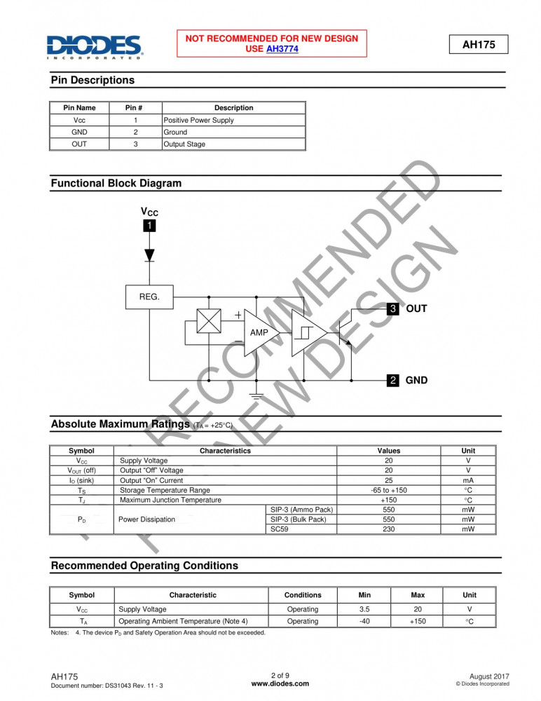 AH175 datasheet page 2