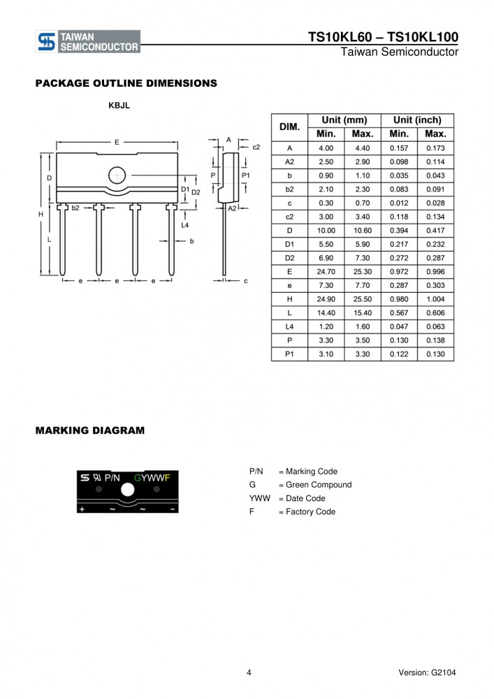 TS10KL60 datasheet page 4