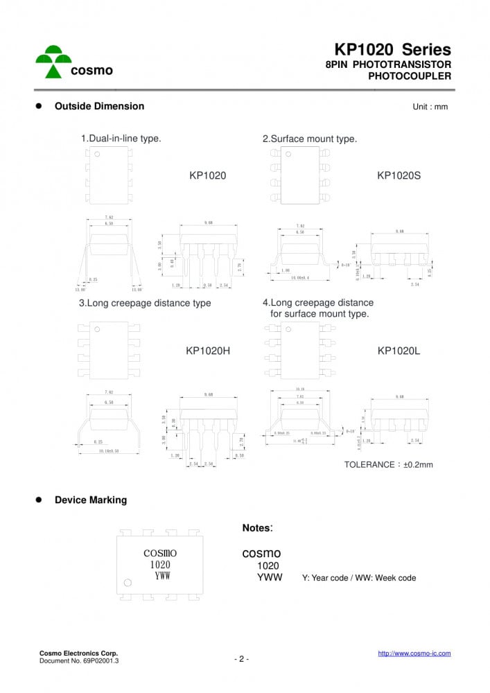 KP1020SE technical document page 2