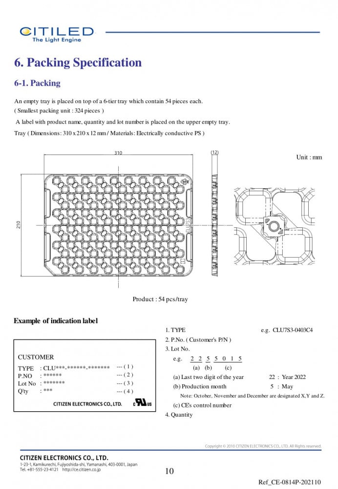 CITIZEN CLU7S3 datasheet page 10