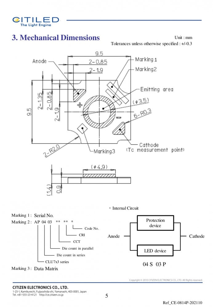 CITIZEN CLU7S3 datasheet page 5