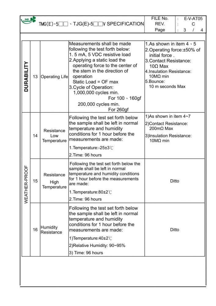 TMG-533-S-V-T/R technical document page 5