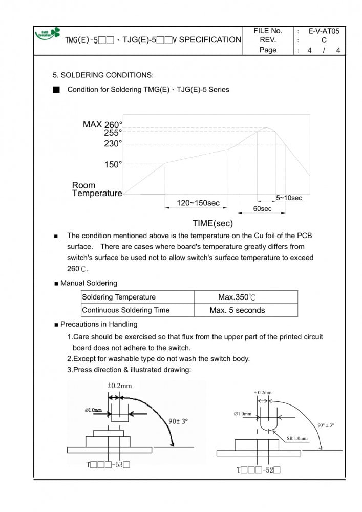 TMG-533-S-V-T/R technical document page 6