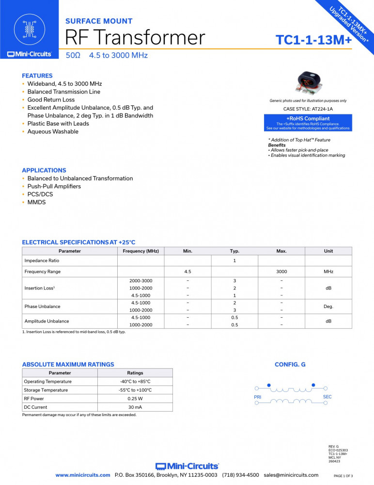 TC1-1-13M+ technical document page 1