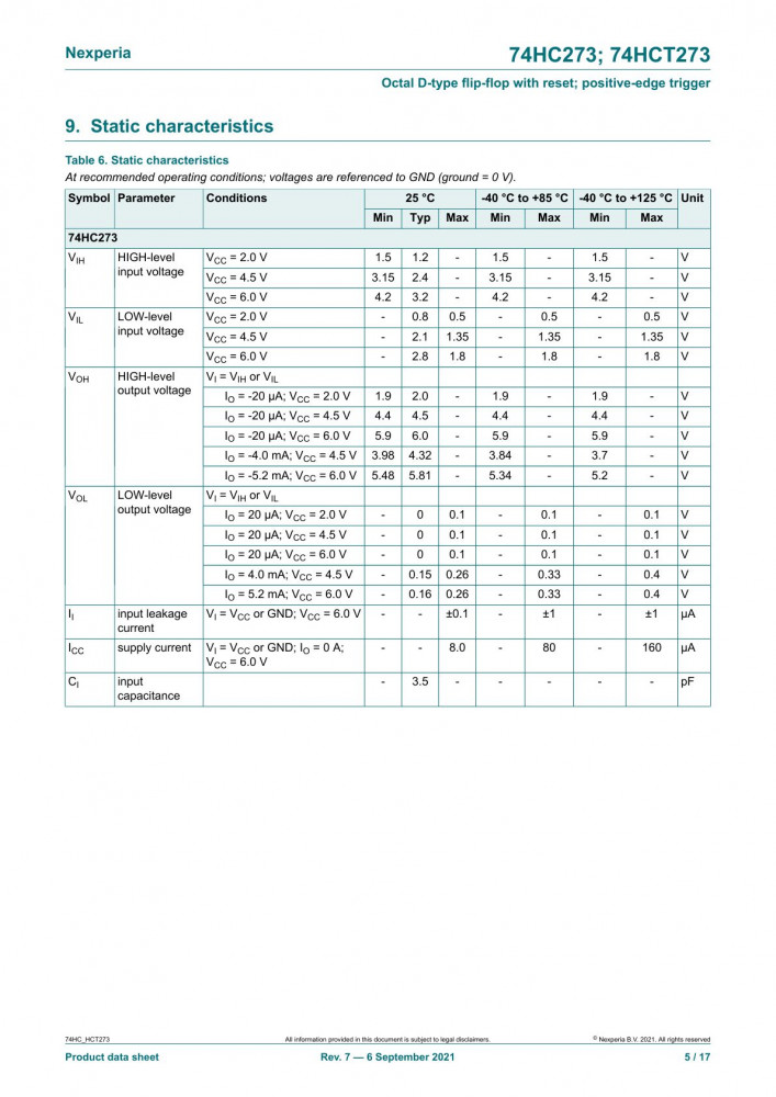 74HC273 datasheet page 5