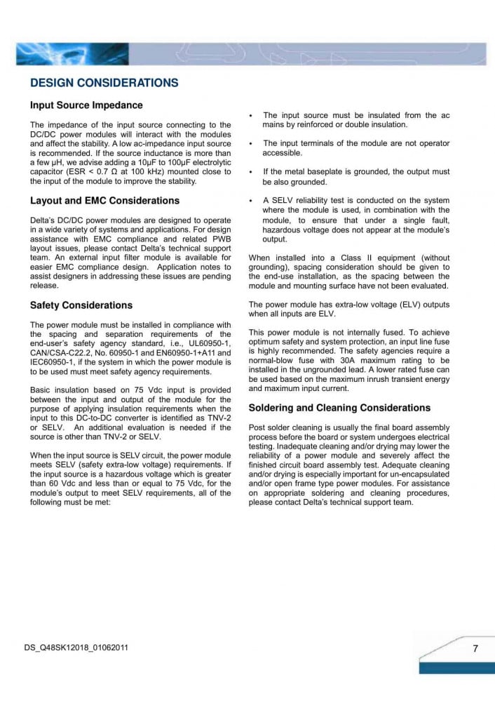 DELTA Q48SK12018NRFA datasheet page 7
