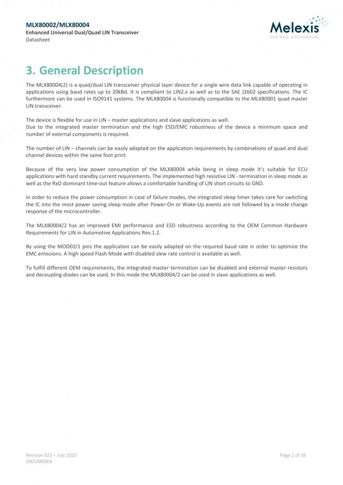 Datasheet page 2