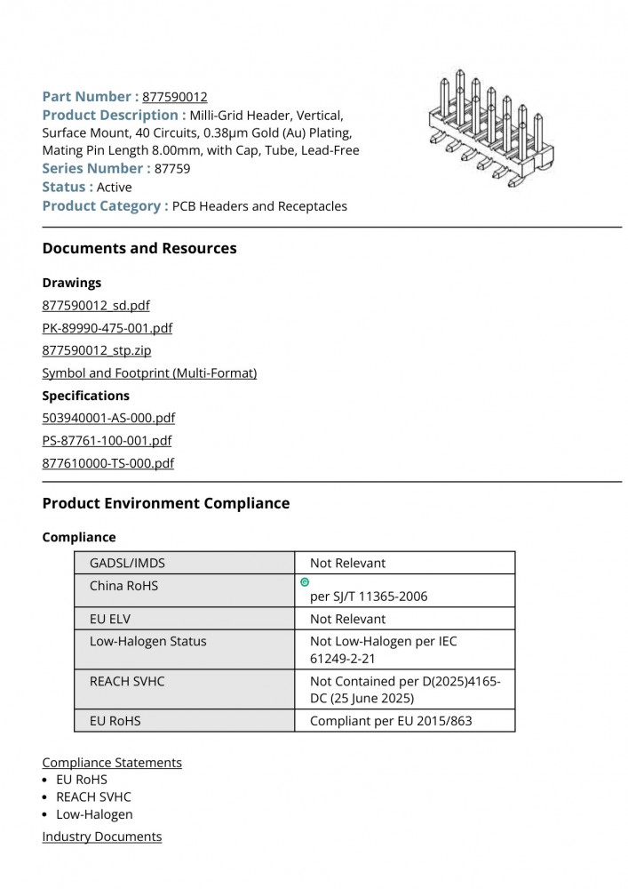 877590012 technical document page 1