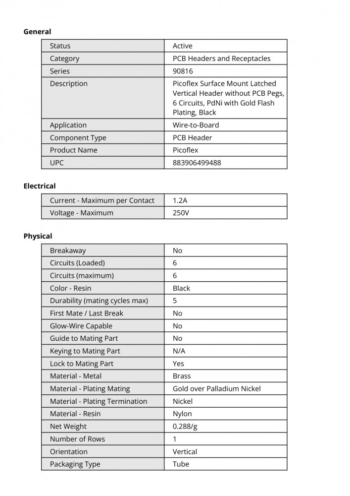 Product document image 2 for MOLEX 908163306