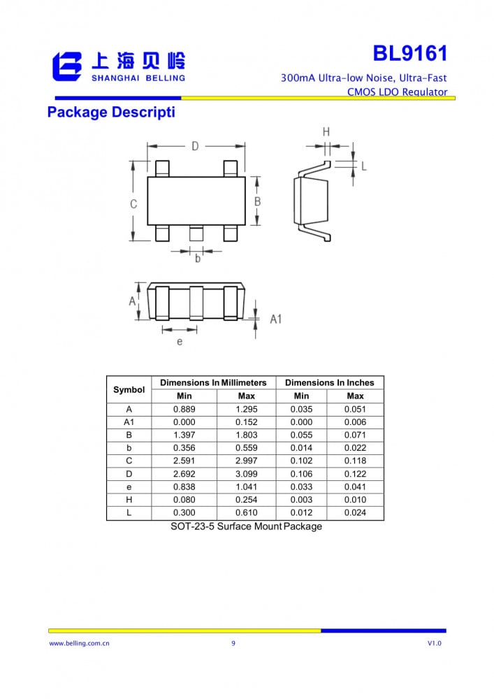 BL9161 datasheet page 9