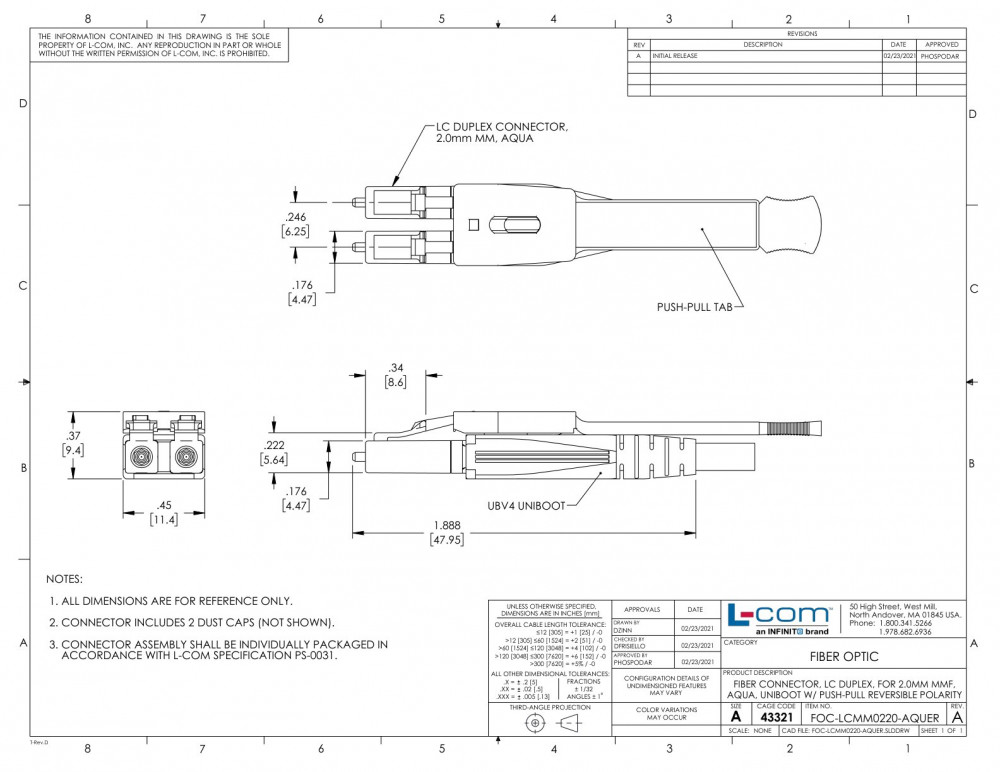 FOC-LCMM0220-AQUER technical document preview