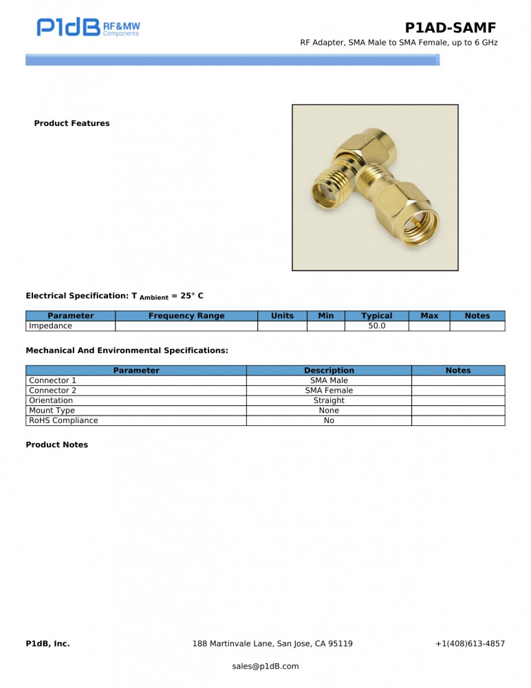 P1AD-SAMF product document image