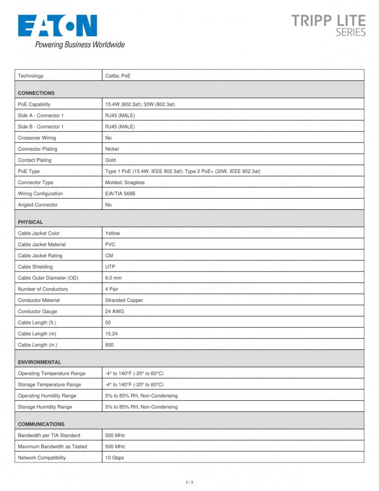 N261-050-YW technical document page 2