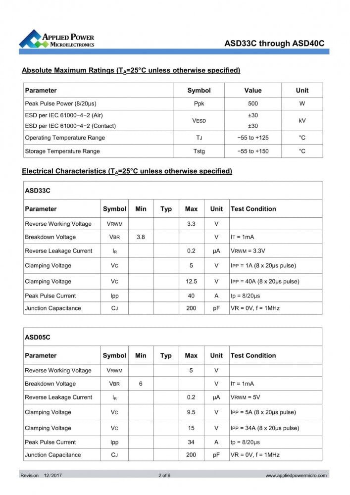 ASD40C datasheet page 2
