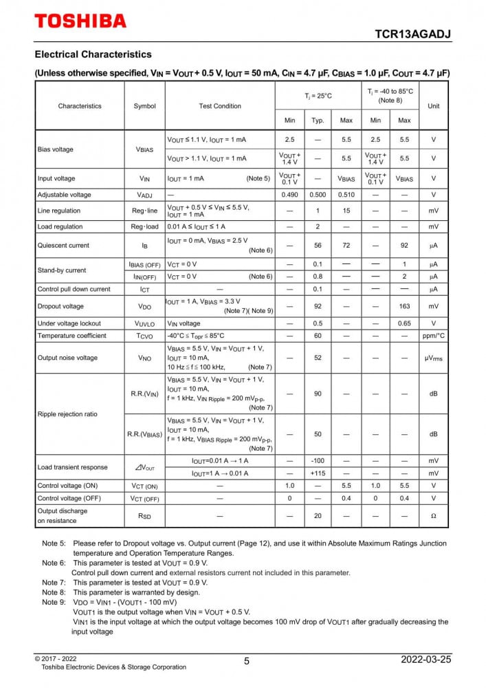 TCR13AGADJ datasheet page 5
