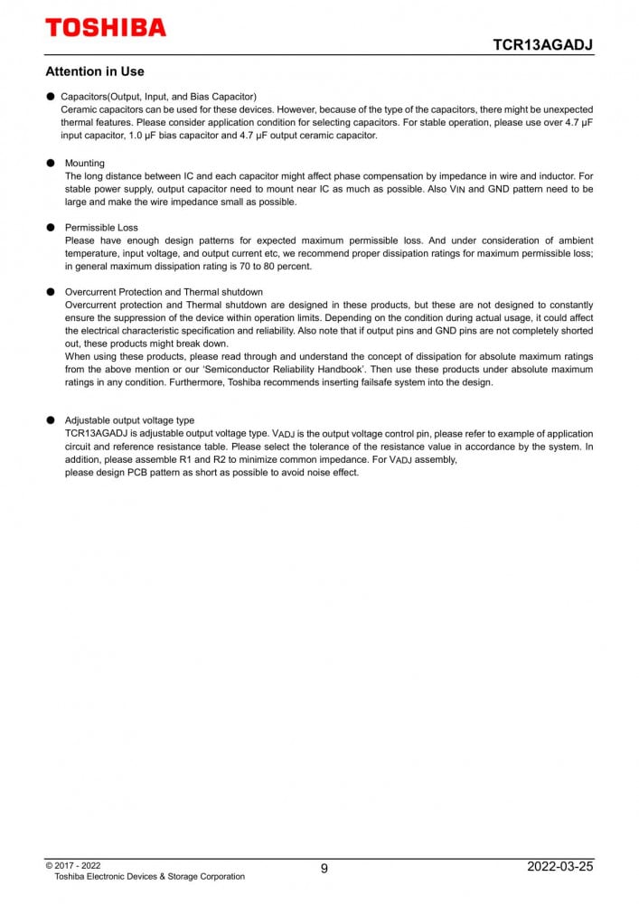 TCR13AGADJ datasheet page 9